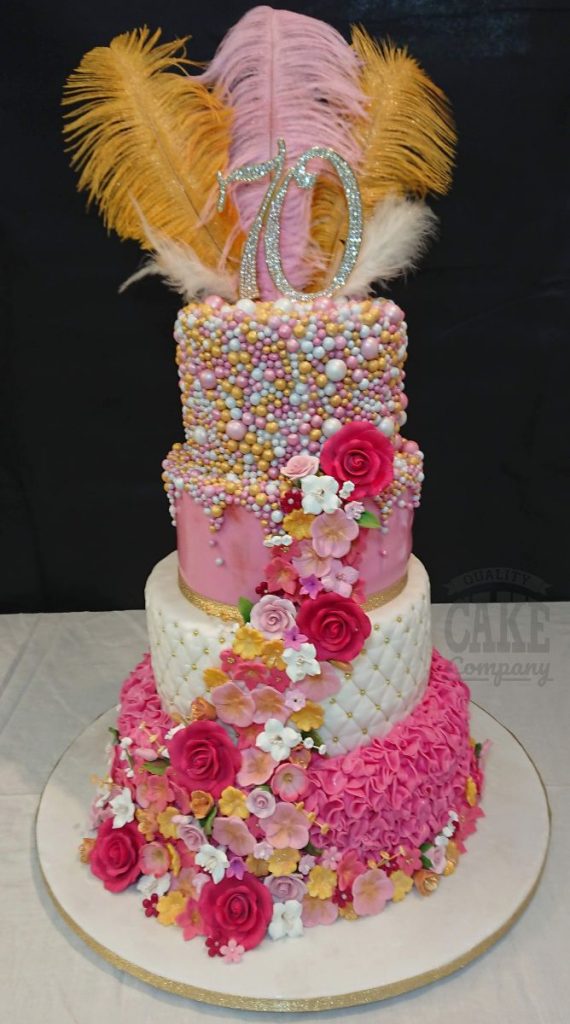 Pink And White Bling Cake Cake Textures And Finishes Quality Cake