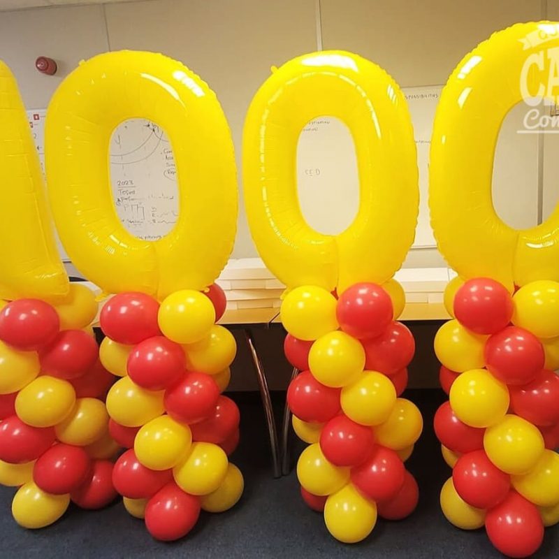Floating number balloons - Quality Cake Company Tamworth