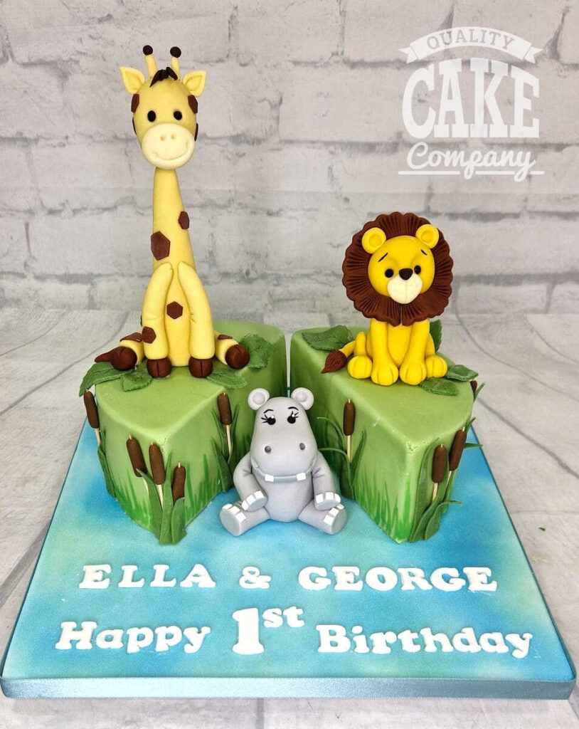 Jungle Themed Sheet Cakes Chocolate Cake – First Birthday Jungle